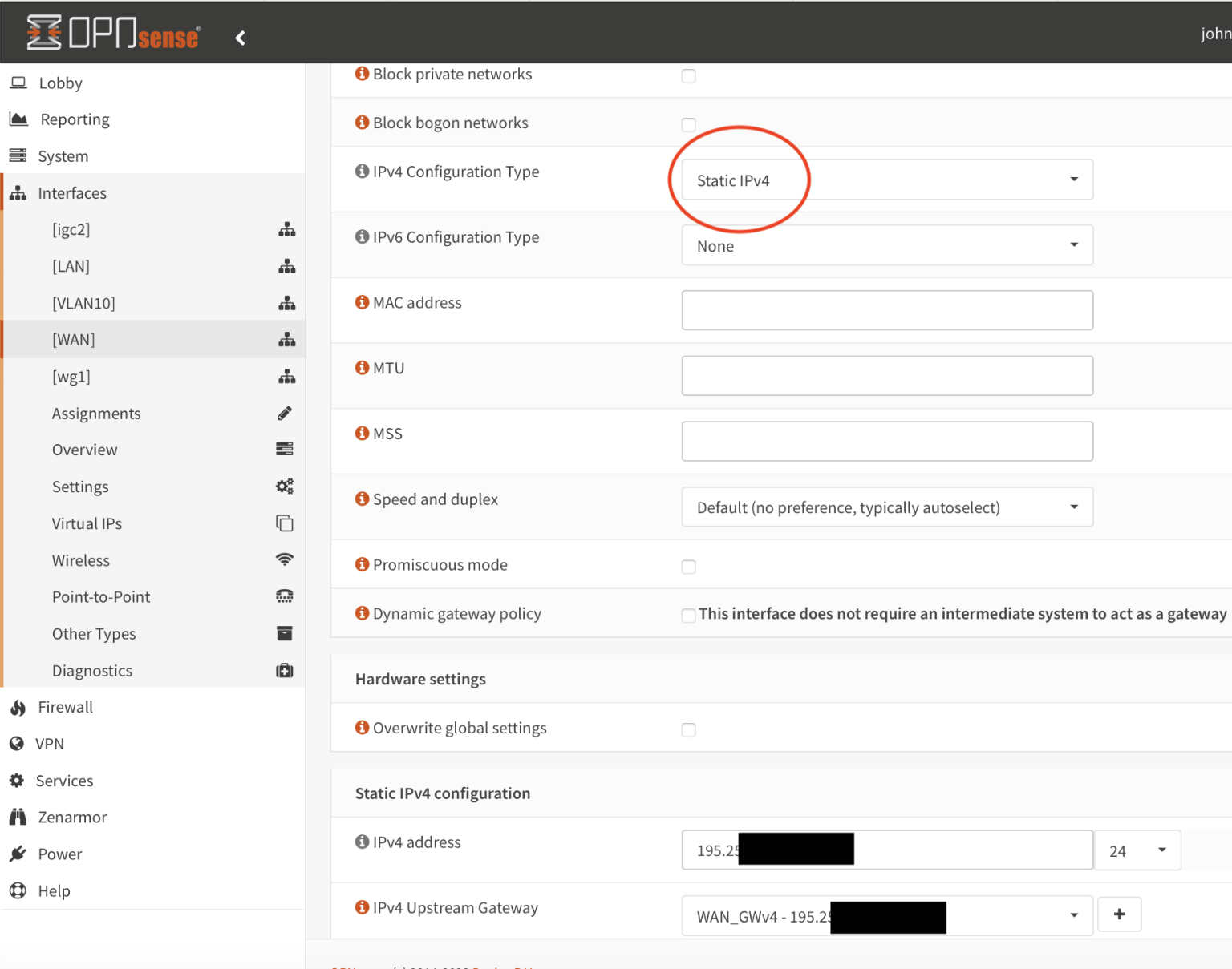 Metronet Static IP On OPNSense - John's Tech Blog